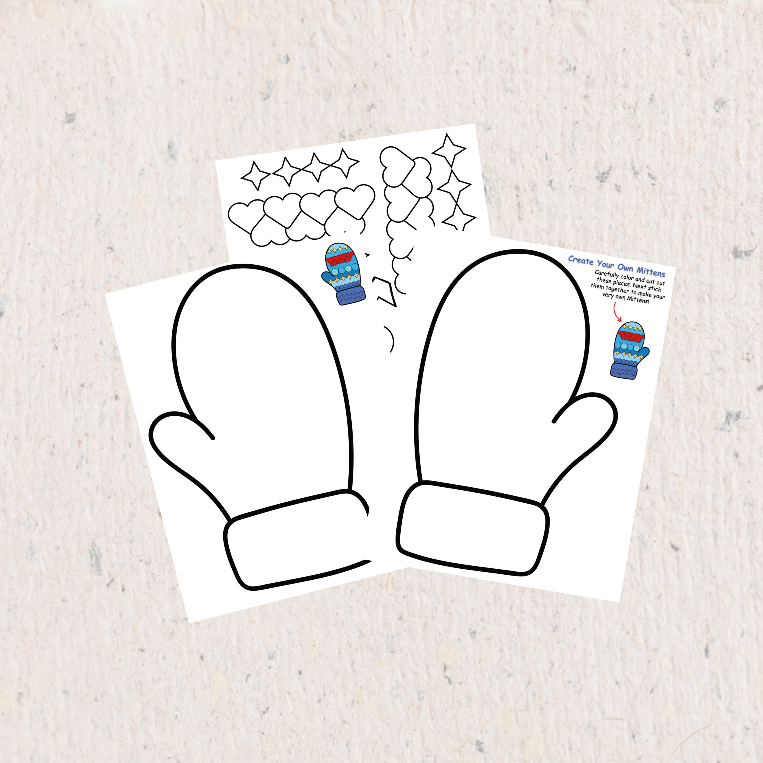 Winter Mitten Printable Craft | Build Your Own Mitten Activity for Kids ...