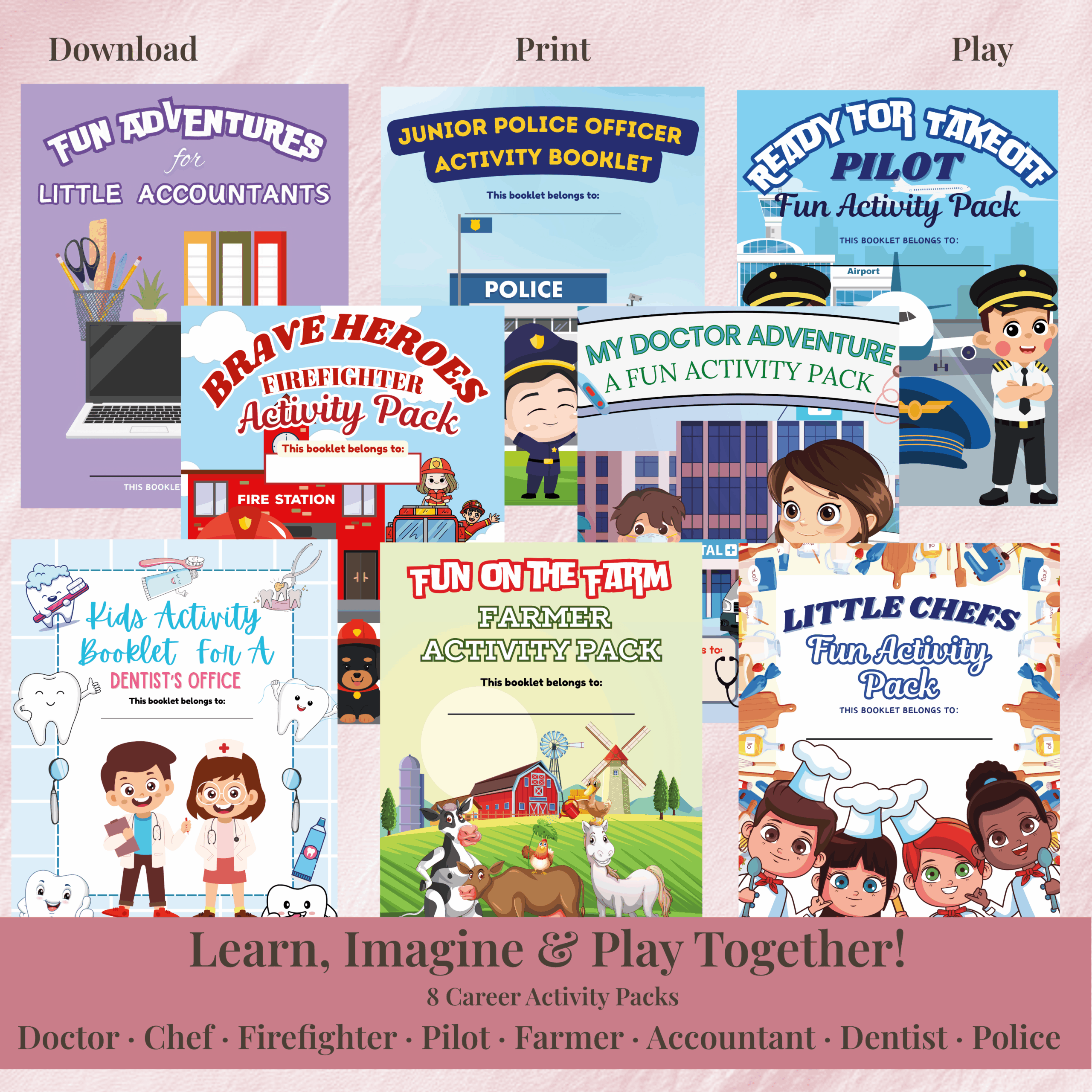 Career Adventure Activity Pack Printable Bundle | 8 Career-Themed Packs ...