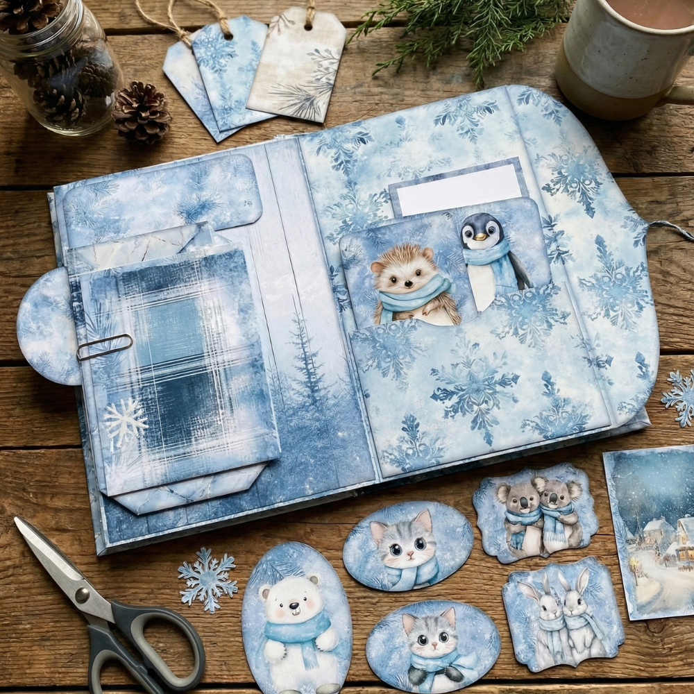 Winter Whimsy Junk Journal Folio Kit, Printable Winter Ephemera ...